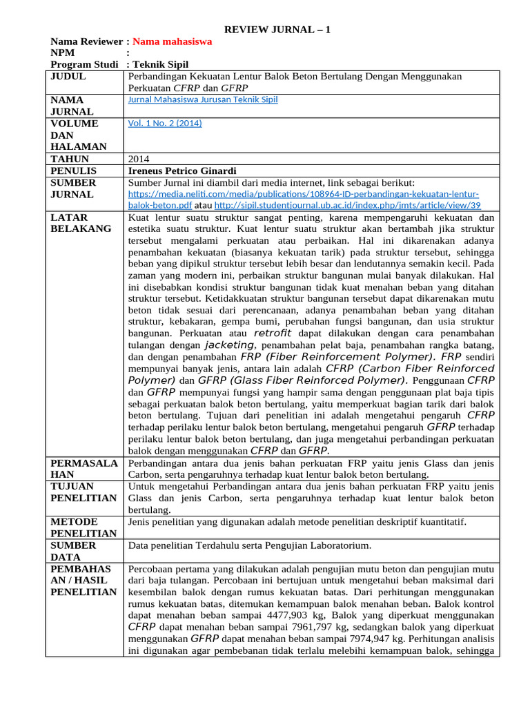 Contoh Review Jurnal | PDF