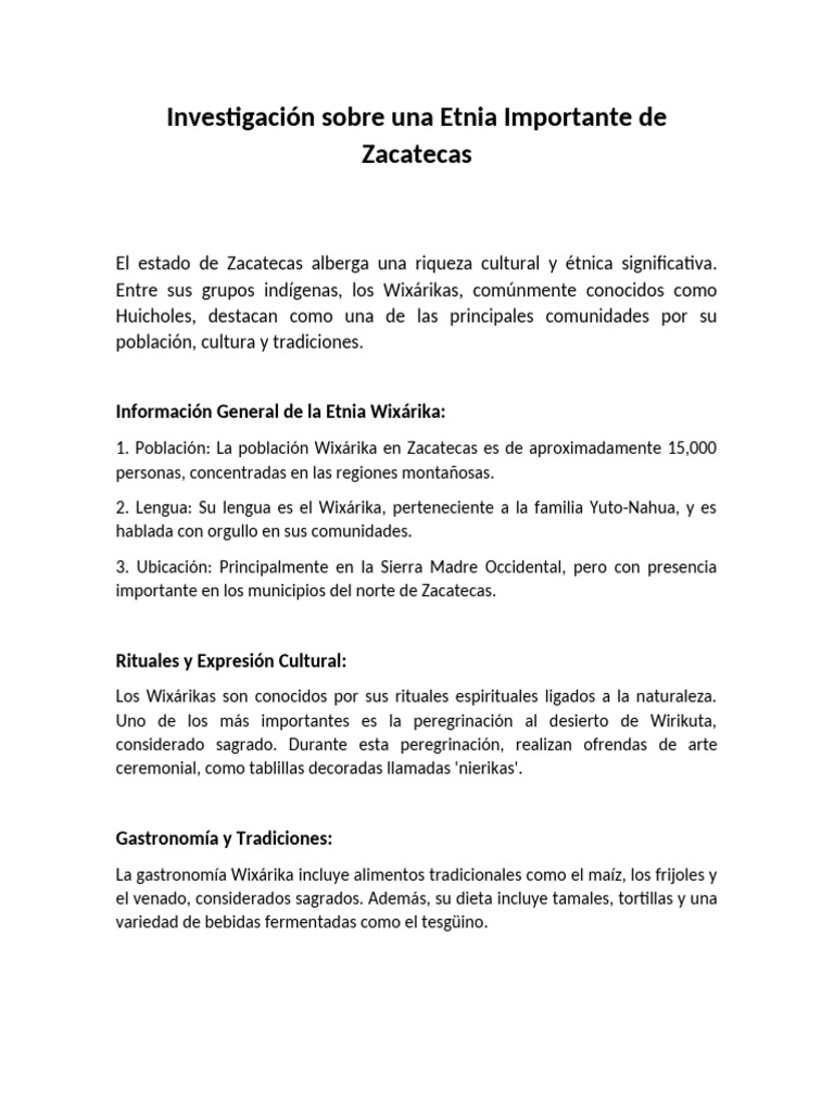 Etnia Zacatecas | PDF