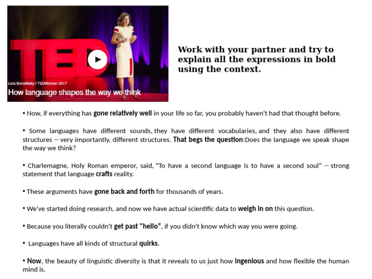 How Language Shapes The Way We Think | PDF