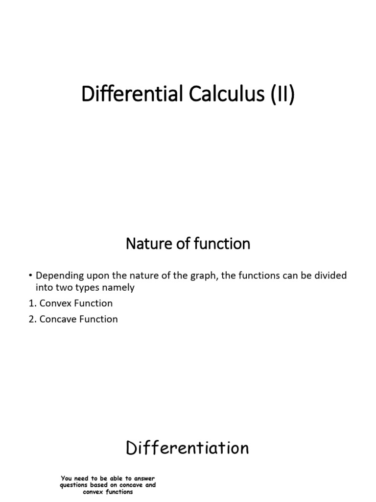 Differential Calculus (II) | PDF | Convex Set | Function (Mathematics)