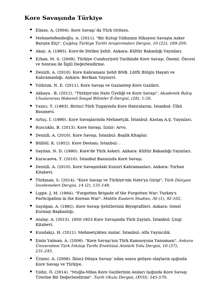 Kore Savasinda Turkiye | PDF