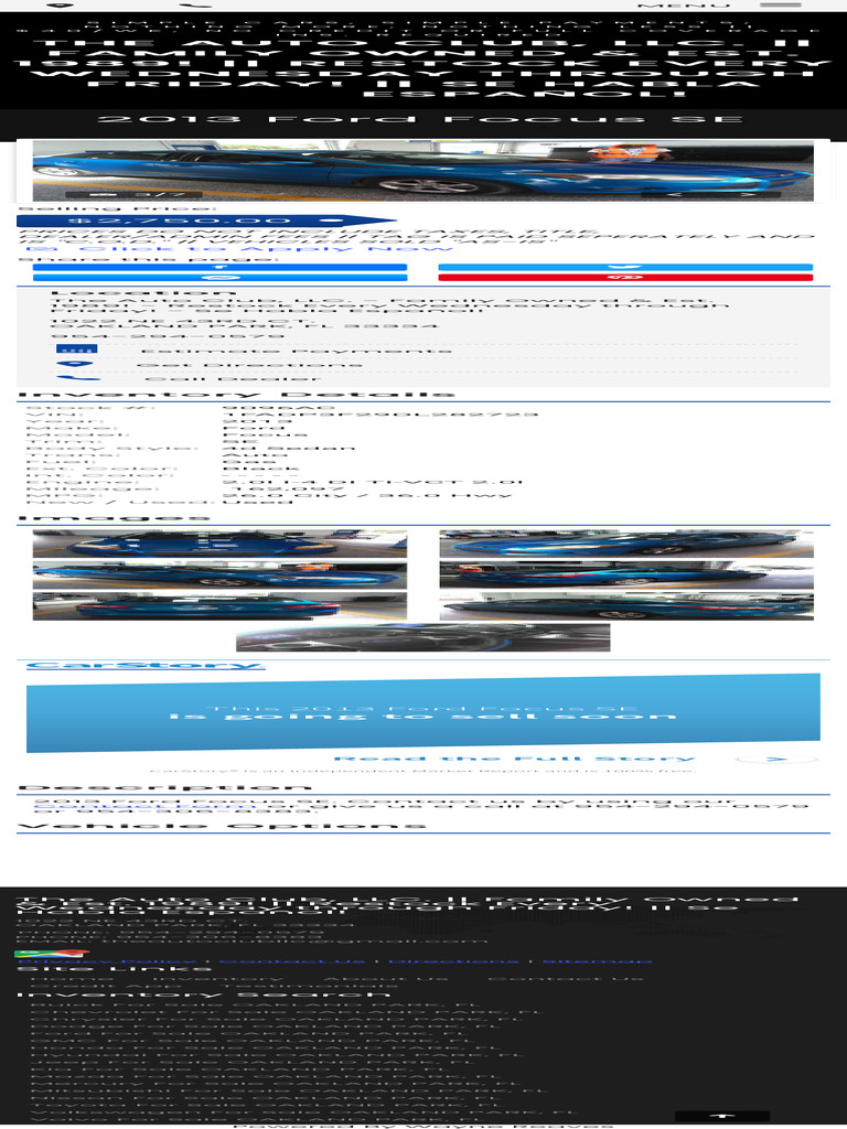 2013 Ford Focus - 9096AC The Auto Club, LLC. - Family Owned & Est. 1989 ...