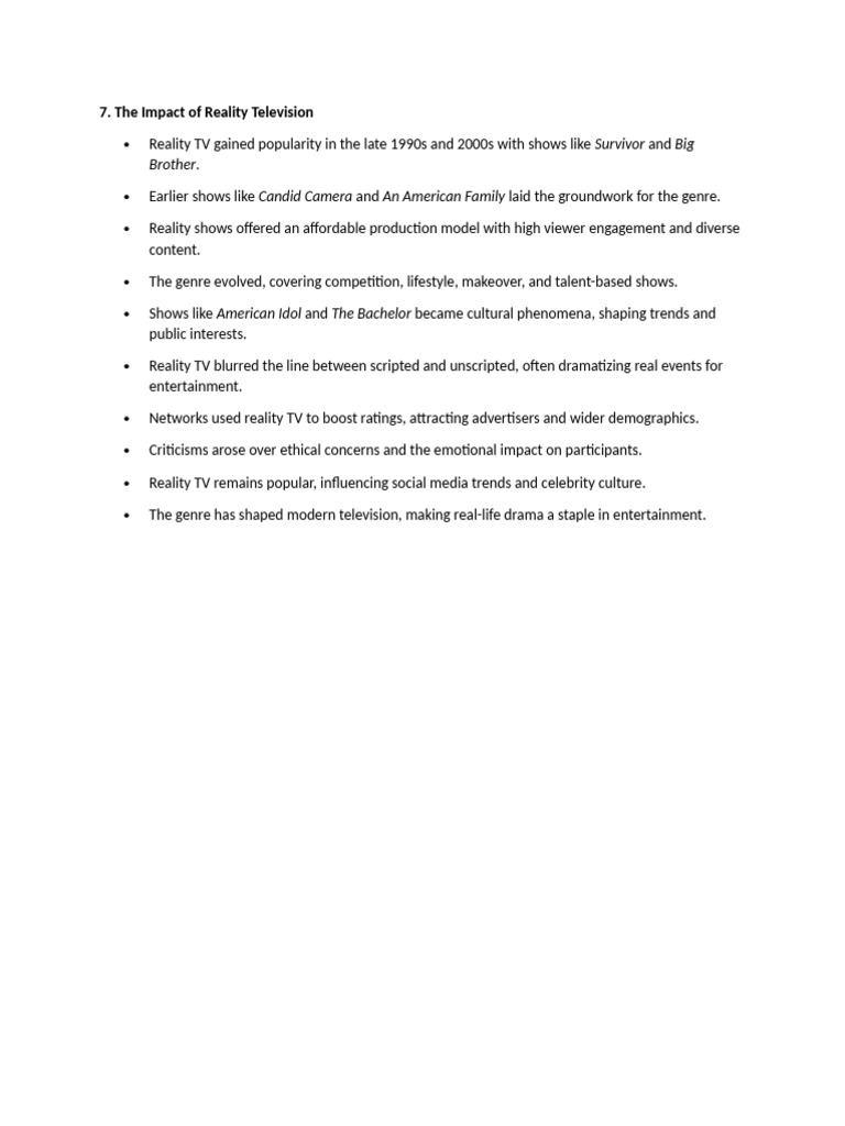 The Evolution and Impact of Reality TV | PDF