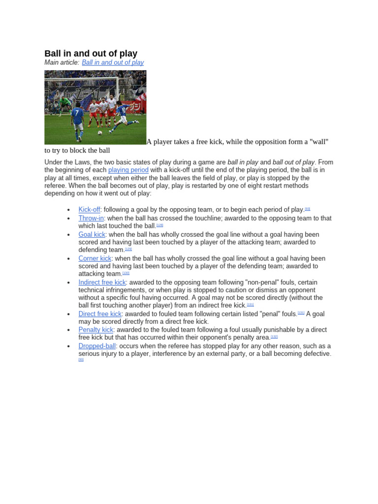 Ball in and Out of Play | PDF