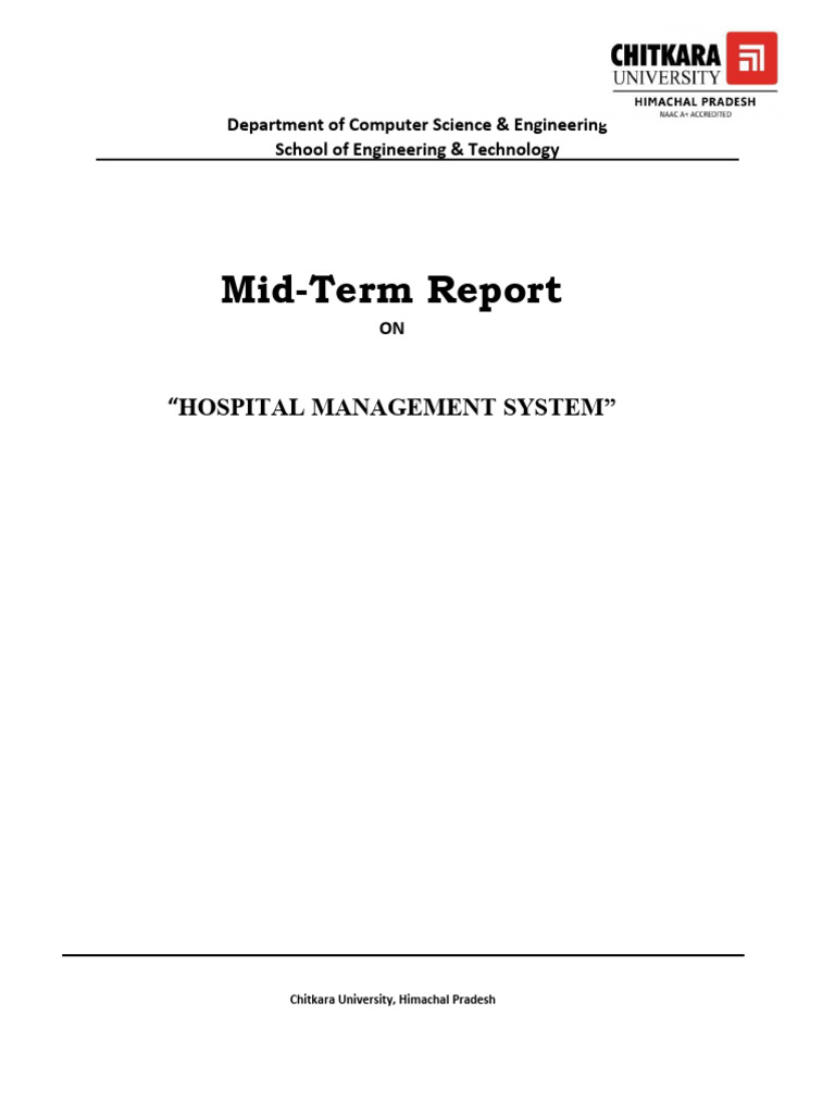 Mid Term Report Hospital Management | PDF | User (Computing) | Databases