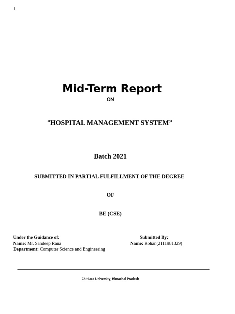 Hospital Management System Report | PDF | Software Testing | Use Case