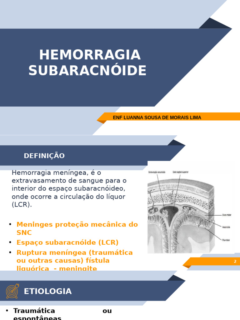 Hemorragia Subaracnóide | PDF | Medicina Clínica | Especialidades médicas