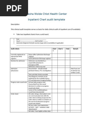 Medical Chart Audit Checklist