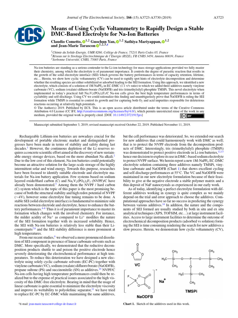 Means of Using Cyclic Voltammetry To Rapidly Desig | PDF | Electrochemistry | Redox