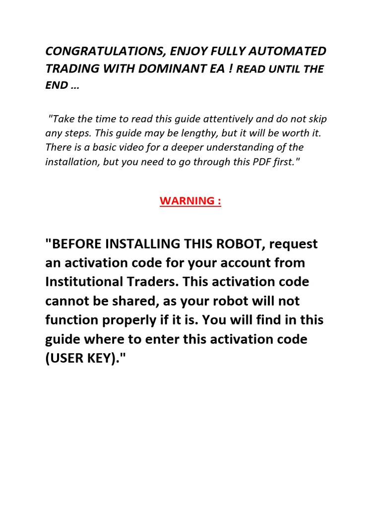 Dominant EA Installation Guide for MT5 | PDF | Computer File | Zip ...