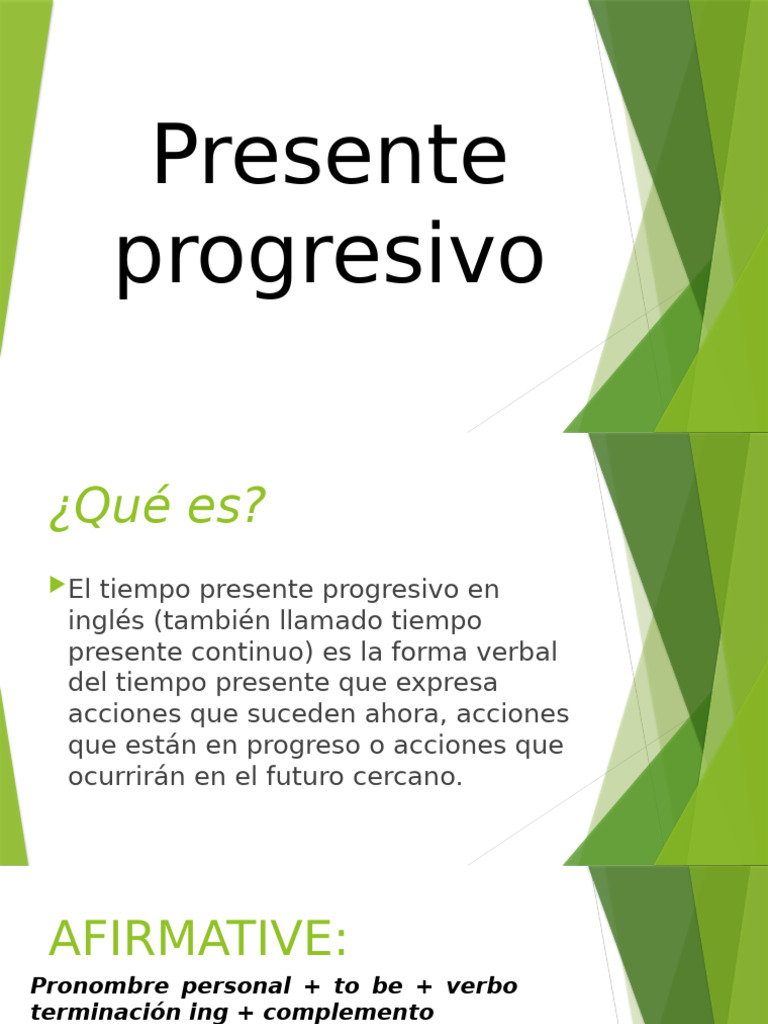Presente Progresivo | PDF