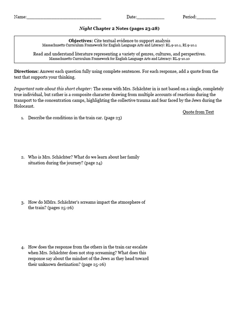 Night Chapter 2 Notes | PDF