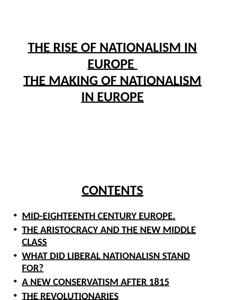 The Rise of Nationalism in Europe 02 | PDF | Conservatism | Political ...