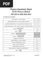 Data Sheet - OCR (B) Physics GCSE | PDF