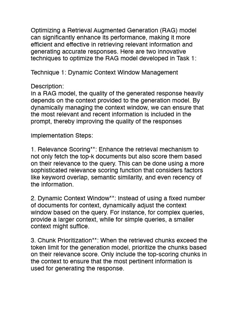 Task 2 - Optimising RAG | PDF | Computer Science | Computer Programming