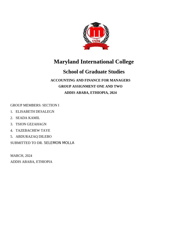 Accounting For Managers Assignment | PDF | Debits And Credits | Expense