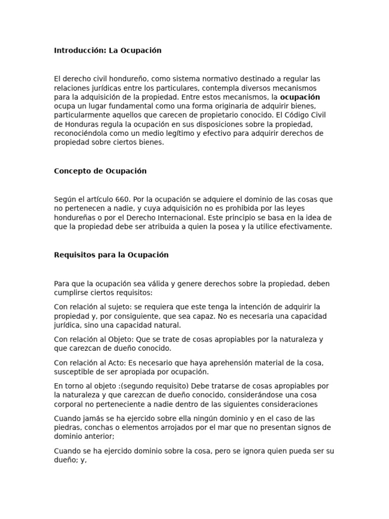 La Ocupación | PDF | Propiedad | Fauna