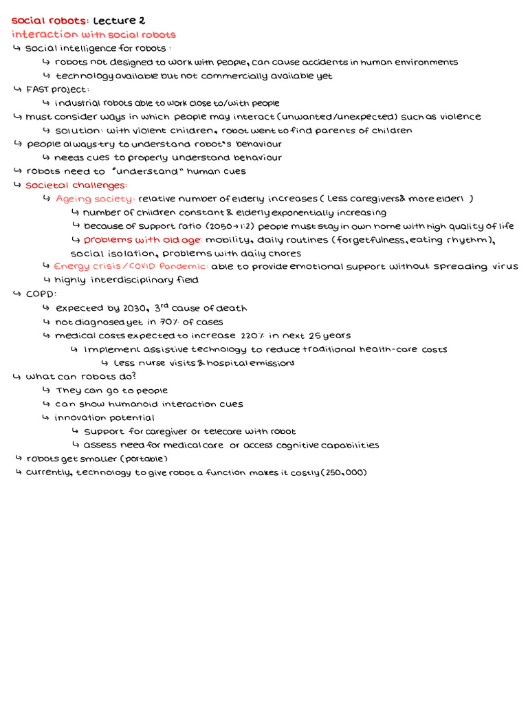 Social Robots Lecture 2 | PDF | Caregiver | Robot