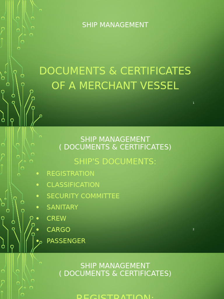 Documents and Certificates | PDF | Tonnage | Ships
