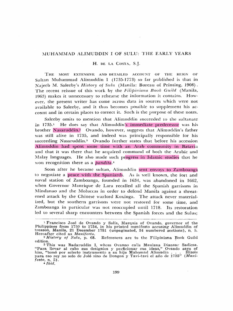 Alimuddin I of Sulu-The Early Years | PDF