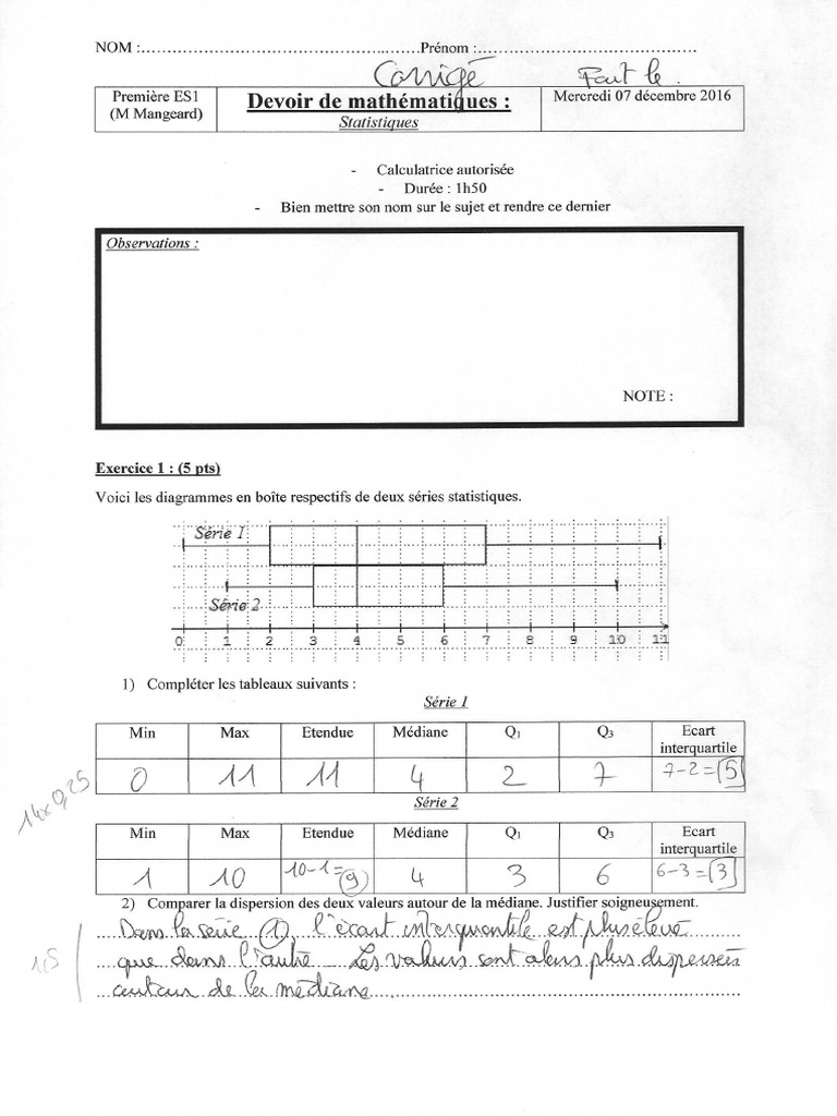 Corrige Ds Stats | PDF