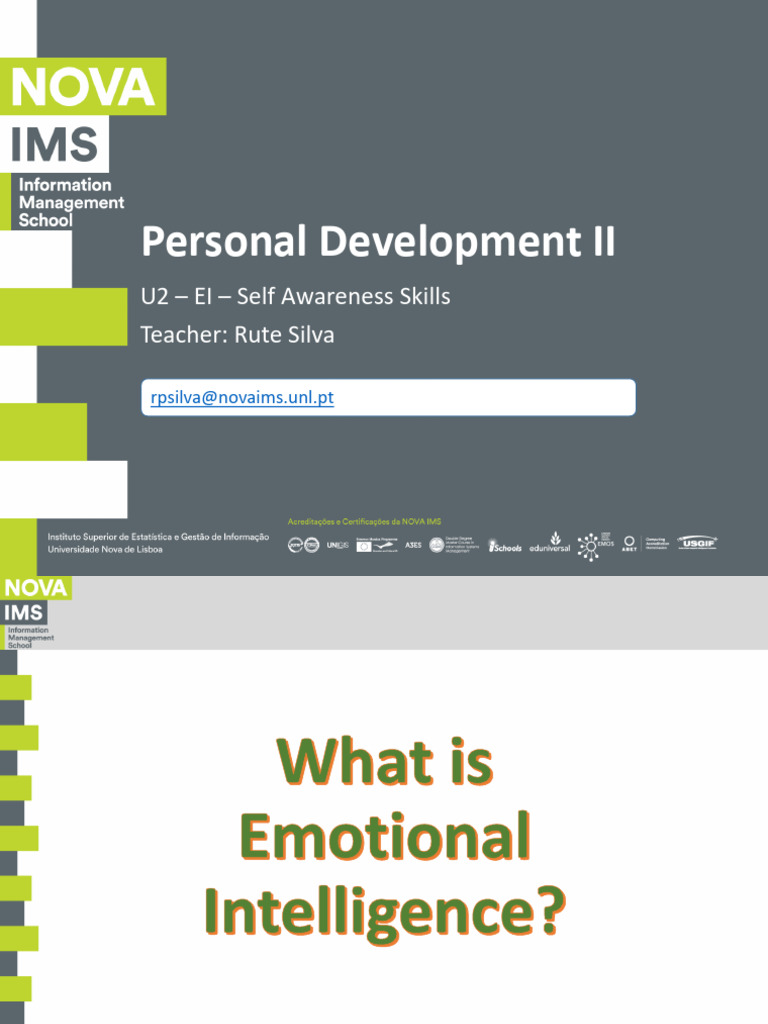U02 - EI - Self Awareness | PDF | Emotional Intelligence | Self Awareness