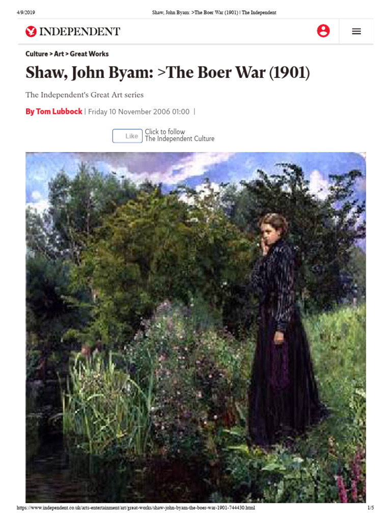 Shaw, John Byam - The Boer War (1901) - The Independent | PDF | Grief