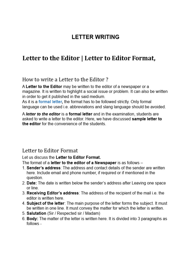 Job Application and Letter To Editor | PDF