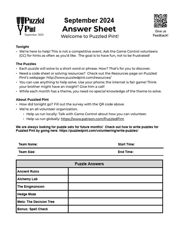 Puzzled Pint September 2024 | PDF