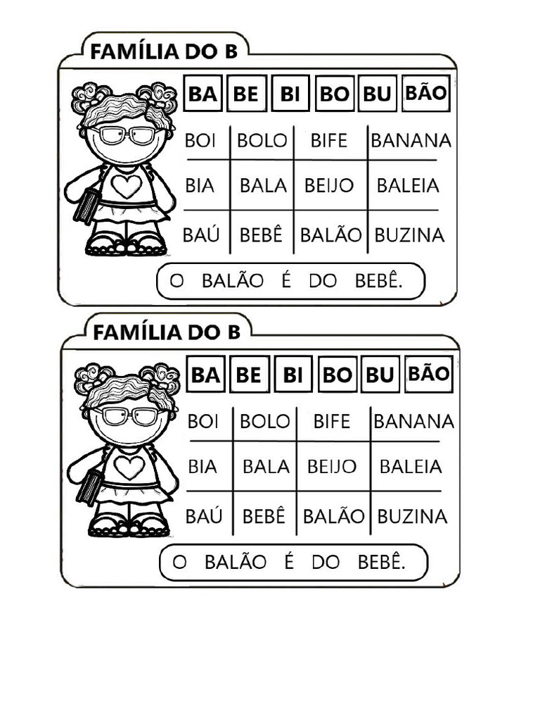 Ficha Leitura Letra B 2 | PDF