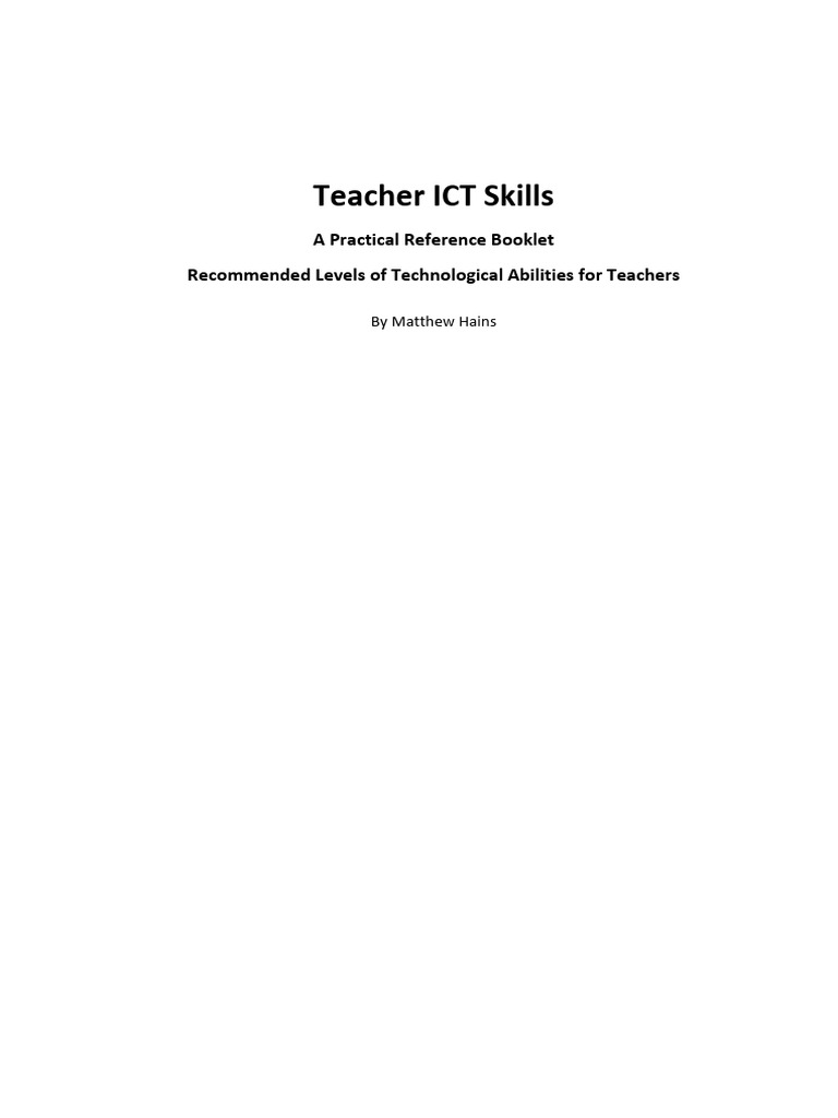 Recommended ICT Skills For Teachers | PDF | Microsoft Word | Microsoft ...