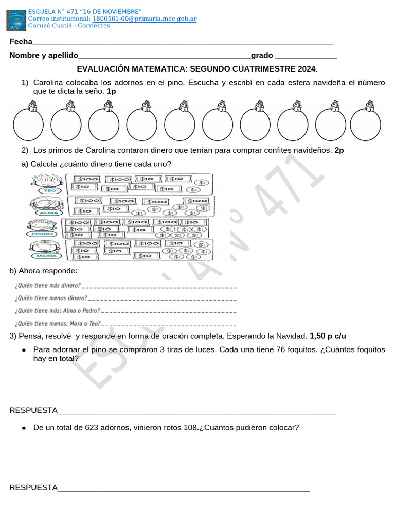 Evaluacion Mate | PDF