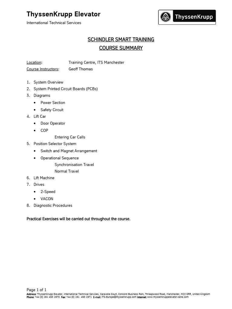 Schindler Smart Course Summary en | PDF