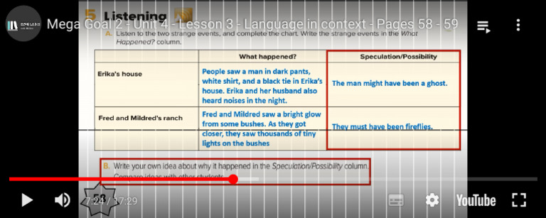 Mega Goal 2 - Unit 4 - Lesson 3 - Language in Context - Pages 58 - 59 ...