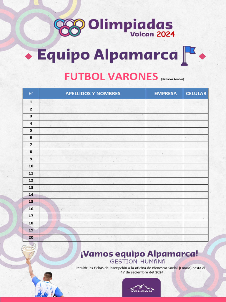Ficha de Inscripcion Futbol Varones 1 | PDF