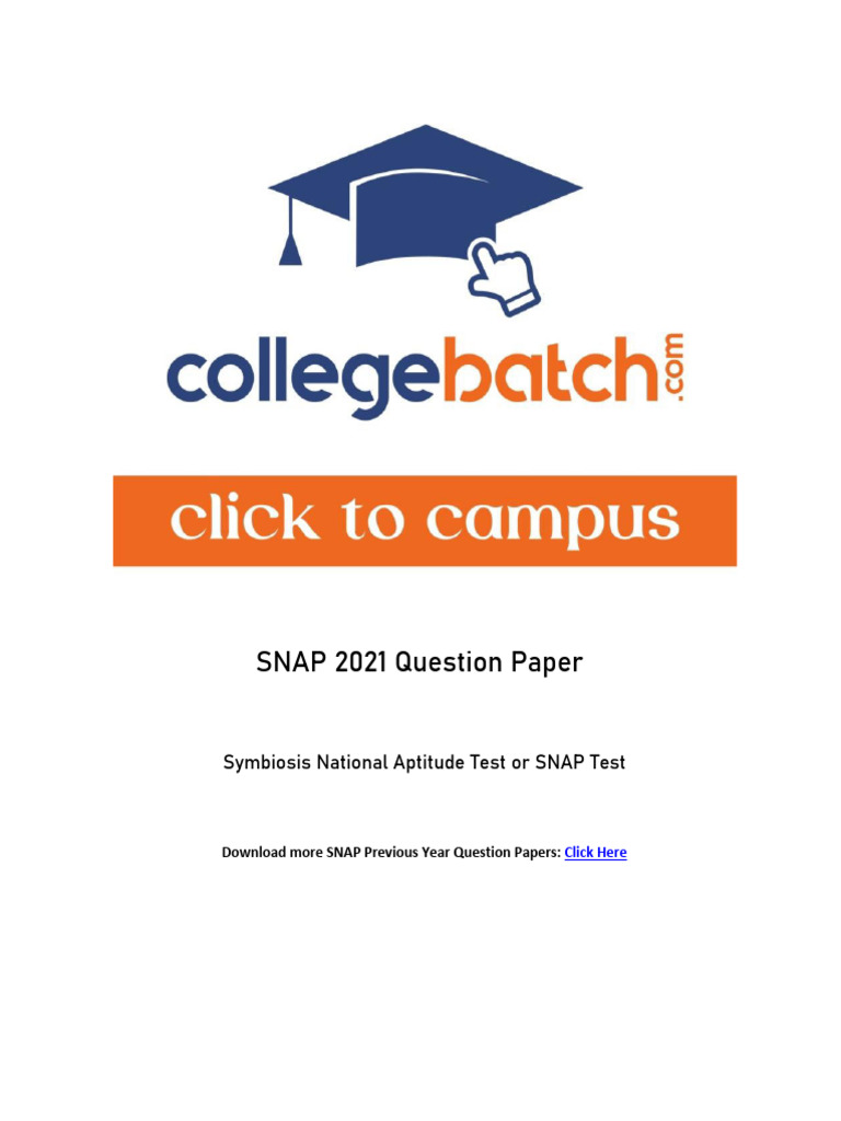 SNAP 2021 Question Paper Download | PDF