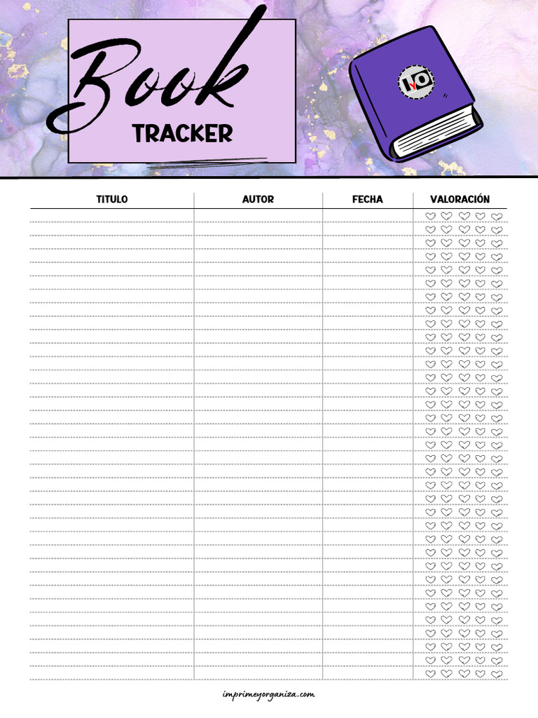Book Tracker Planner Morado | PDF