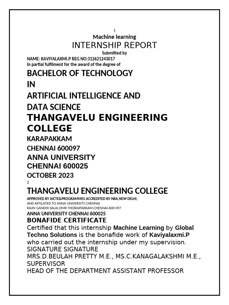 Bachelor of Technology IN Artificial Intelligence and Data Science ...