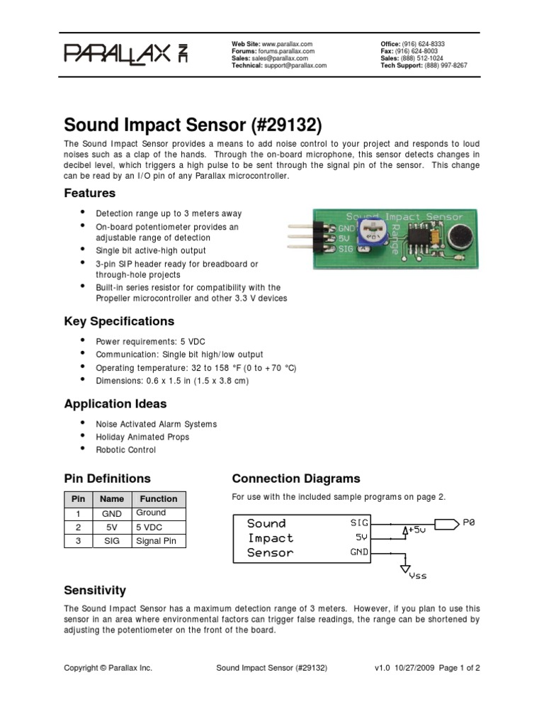 SoundImpactSesnor v1.0 | PDF | Sensor | Computer Terminal