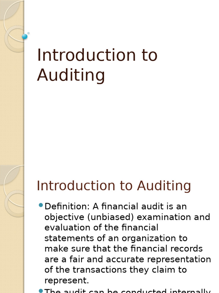 Introduction To Auditing 2 | PDF | Audit | Internal Audit