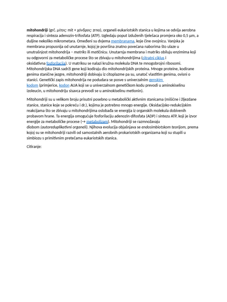 Mitohondrij | PDF