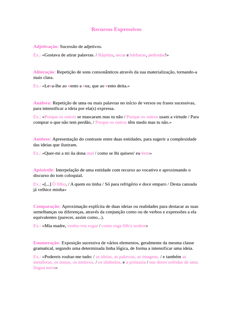Recursos Expressivos | PDF