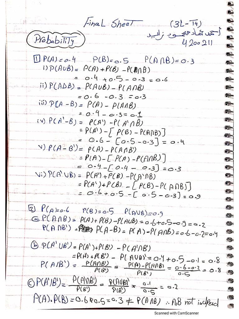 Final Sheet Math | PDF