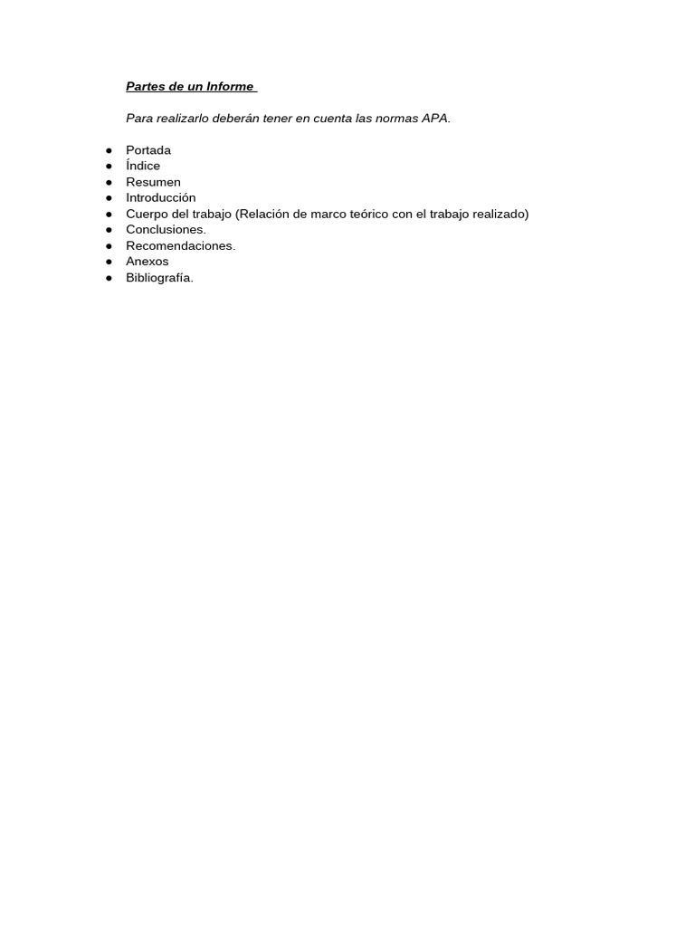 Partes de Un Informe | PDF