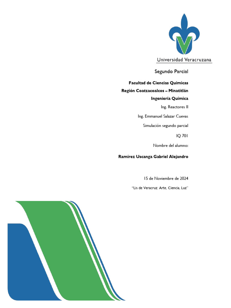 Segundo Parcial - Reactores 2 - Ramirez Uscanga | PDF