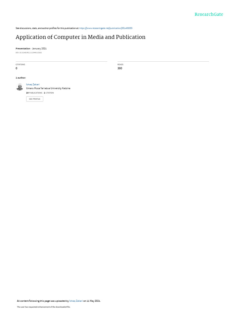 Application of Computer in Media and Publication | PDF | Mass Media ...