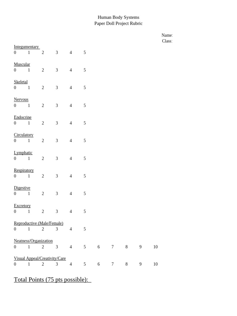 Paper Doll Rubric | PDF