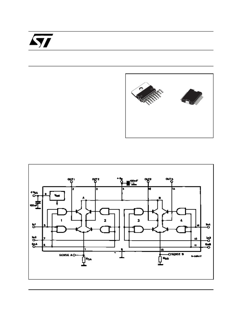 Dual Full-Bridge Driver | PDF | Logic Gate | Electrical Engineering