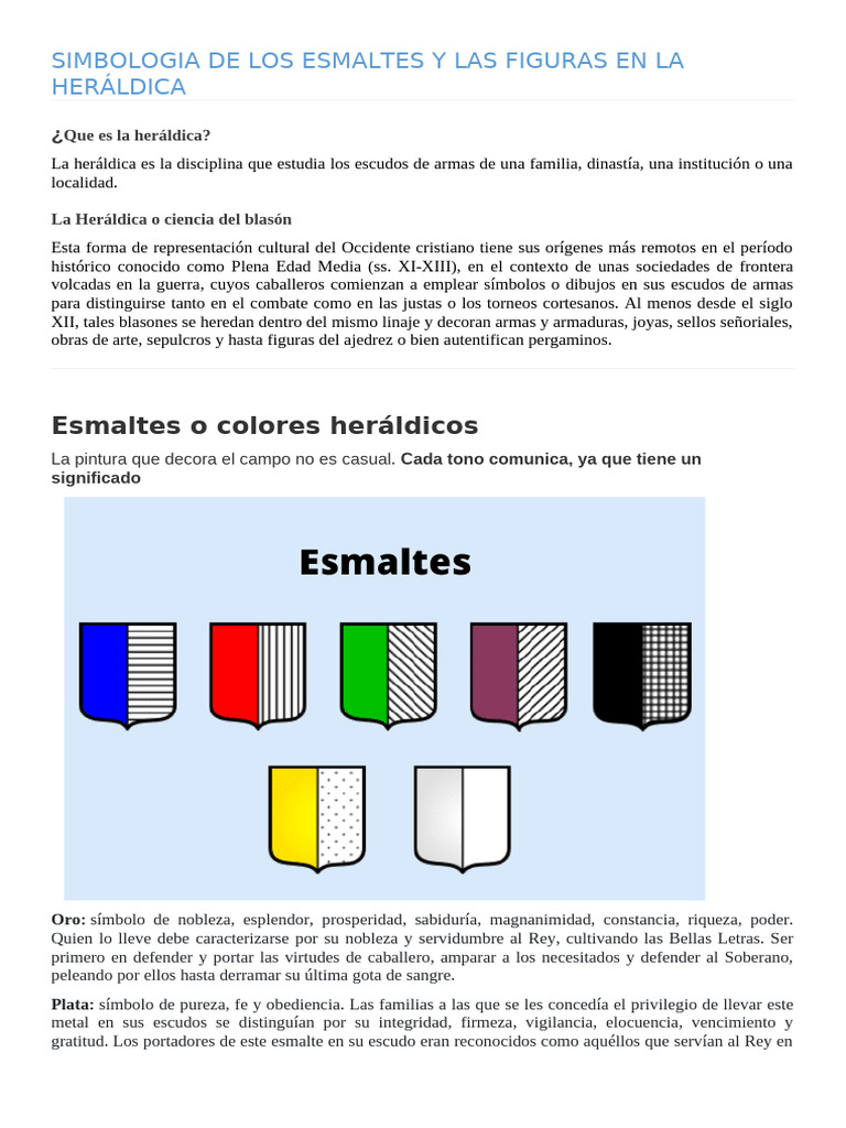 Simbologia y Figuras en La Heráldica | PDF | Heráldica | Nobleza