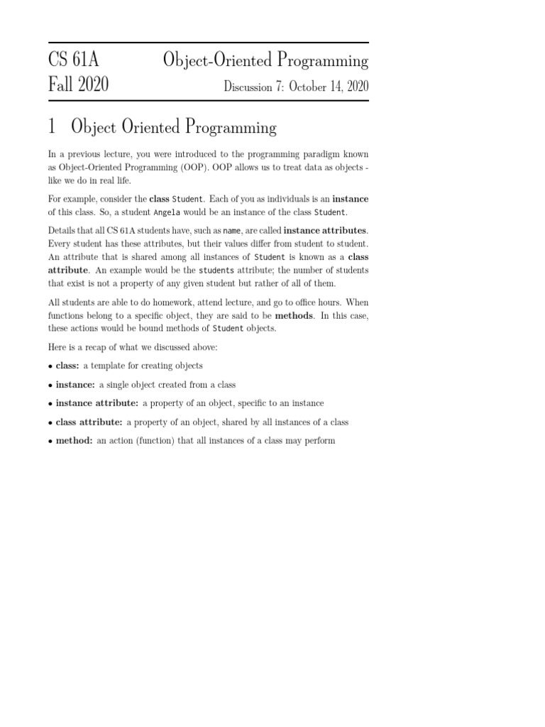 Disc 07 | PDF | Class (Computer Programming) | Method (Computer ... Disc 07 | PDF | Class (Computer Programming) | Method (Computer ...